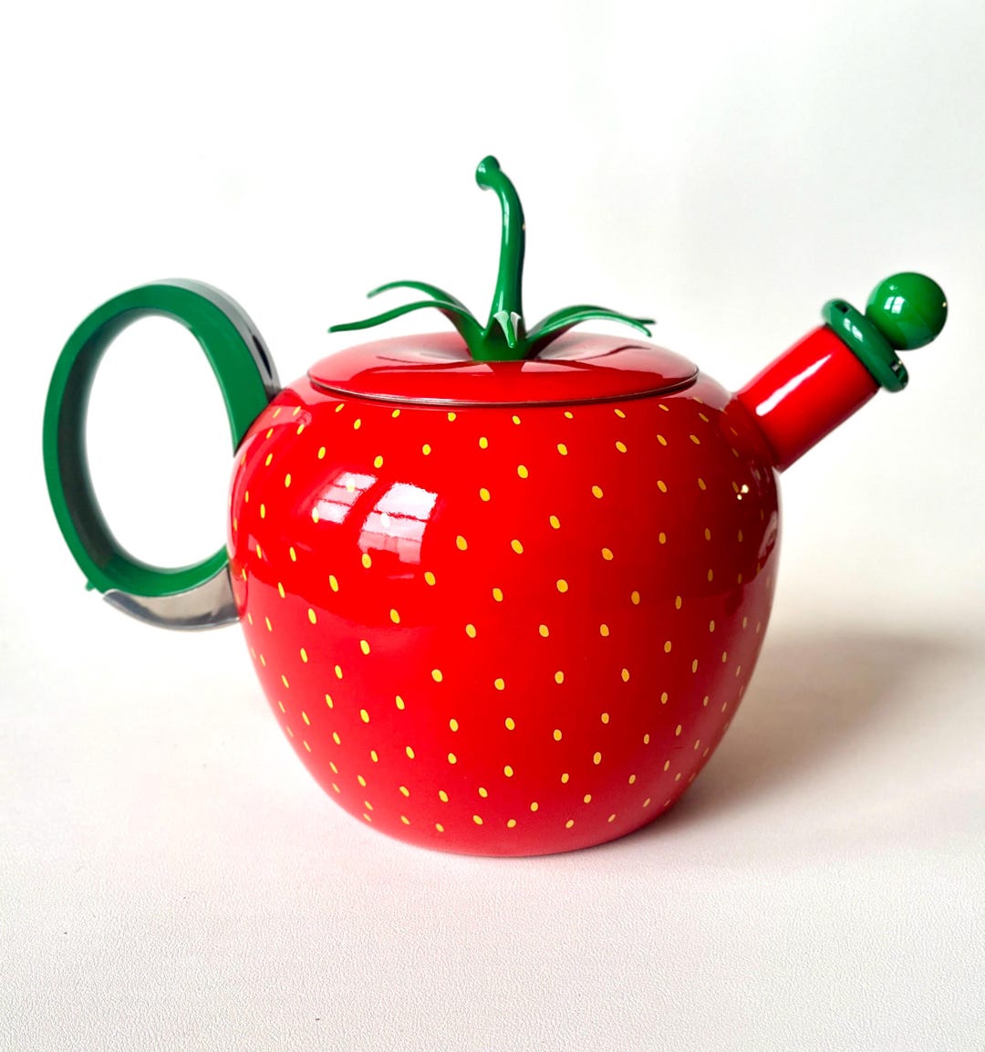 Copco Strawberry Kettle Whistling Vintage Coffee Tea Pot MCM Enamelware ...