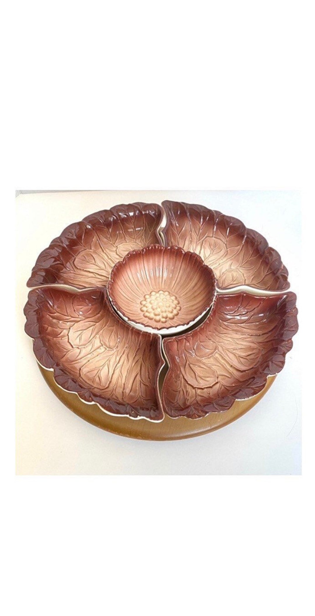 Vintage Lazy Susan Revolving Serving Tray Valley Vista California ...