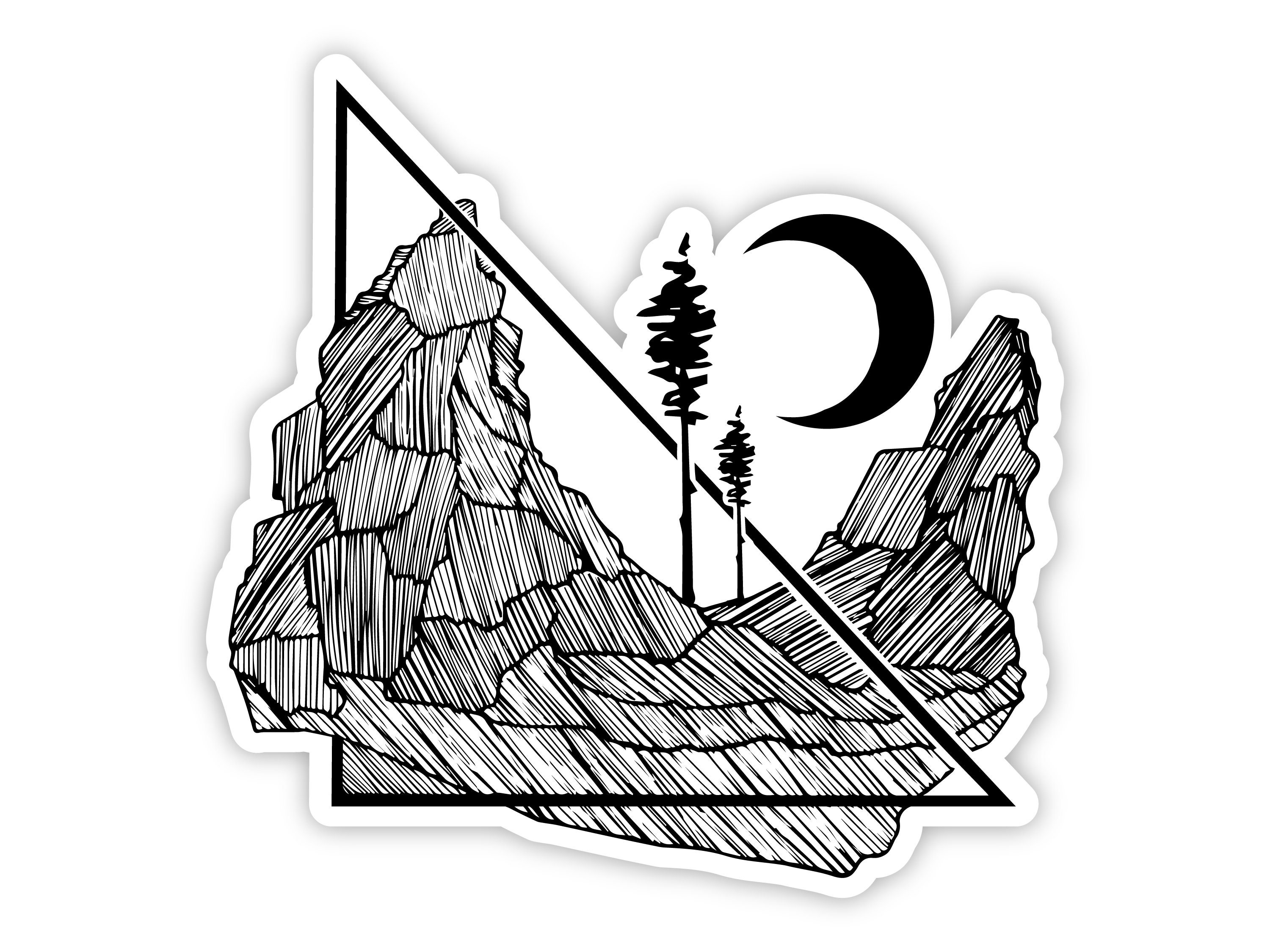 Geo Mountain Sticker // Waterbottle Sticker Travel Sticker - Etsy Hong Kong