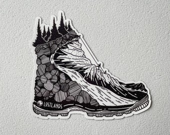 Hiking Boot Sticker - Etsy