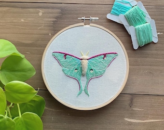 Luna Moth Embroidery | Etsy