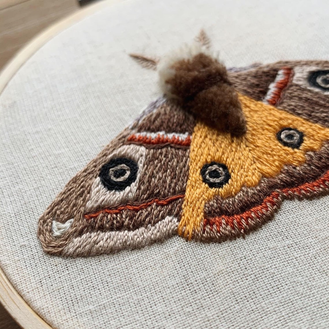 Emperor Moth Hand Embroidery Hoop | Etsy