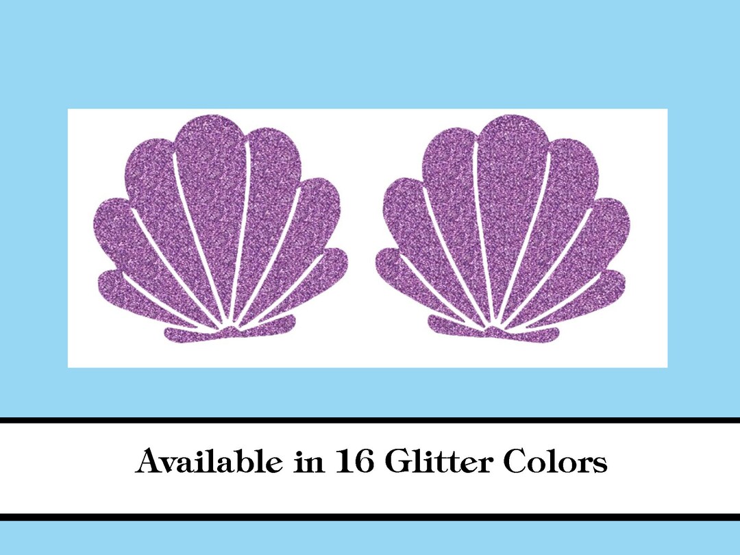 Glitter Mermaid Shells Iron on DIY Mermaid Halloween Costume Shells ...