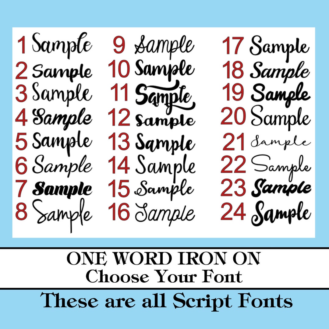 Custom Cursive Iron on Name or One Word Decal Glitter or Matte Vinyl ...