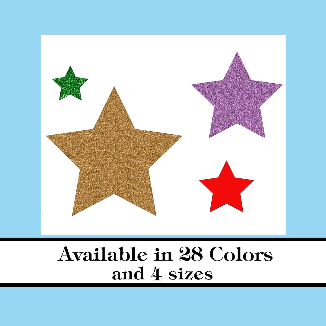 Glitter Star Iron on Decal - Heat Transfer, No Sew - Etsy