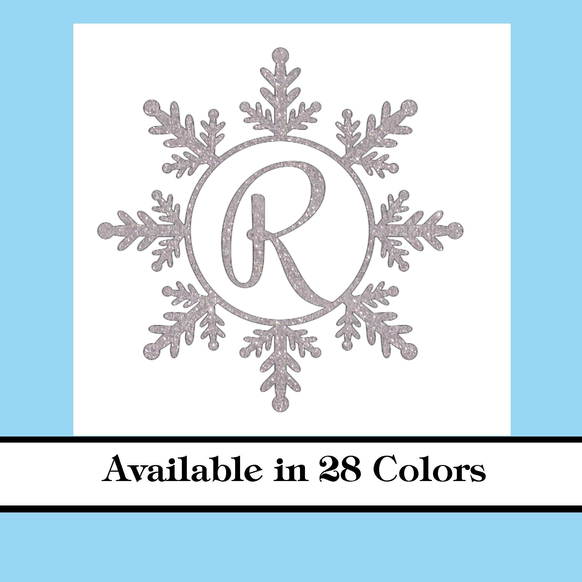 Snowflake Monogram Iron on for Christmas Custom Winter Vinyl Decal ...
