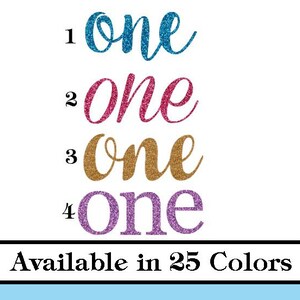 One Iron on First Birthday Vinyl 1st Heat Transfer 1 Decal- Choose Your ...
