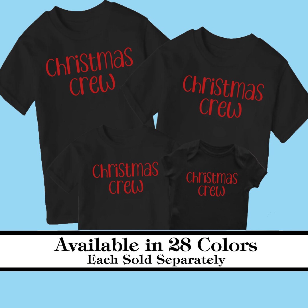 Christmas Crew Iron on Decal Vinyl Transfer Family Set Glitter or Matte ...