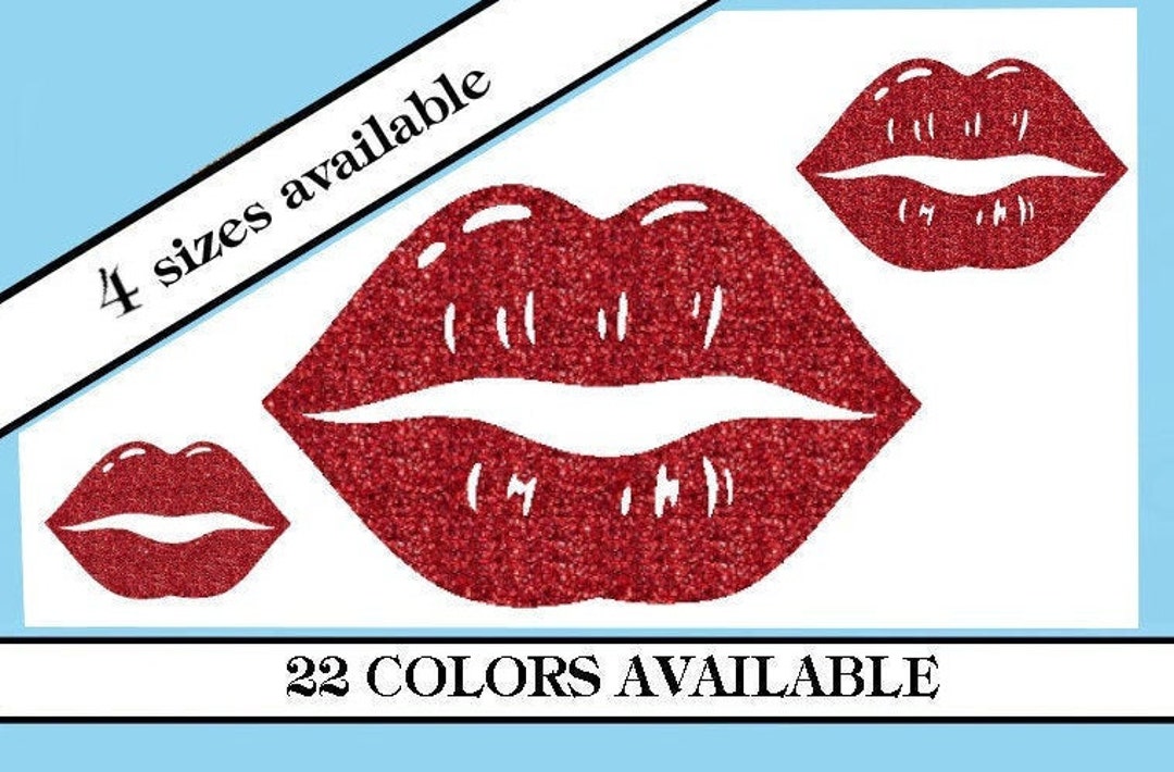 Iron on Lips Vinyl Decals Heat Transfer Choose Your Size and - Etsy