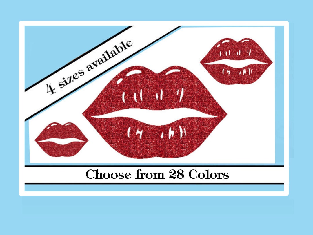 Iron on Lips Vinyl Decals Heat Transfer Valentines Day Choose Your Size ...