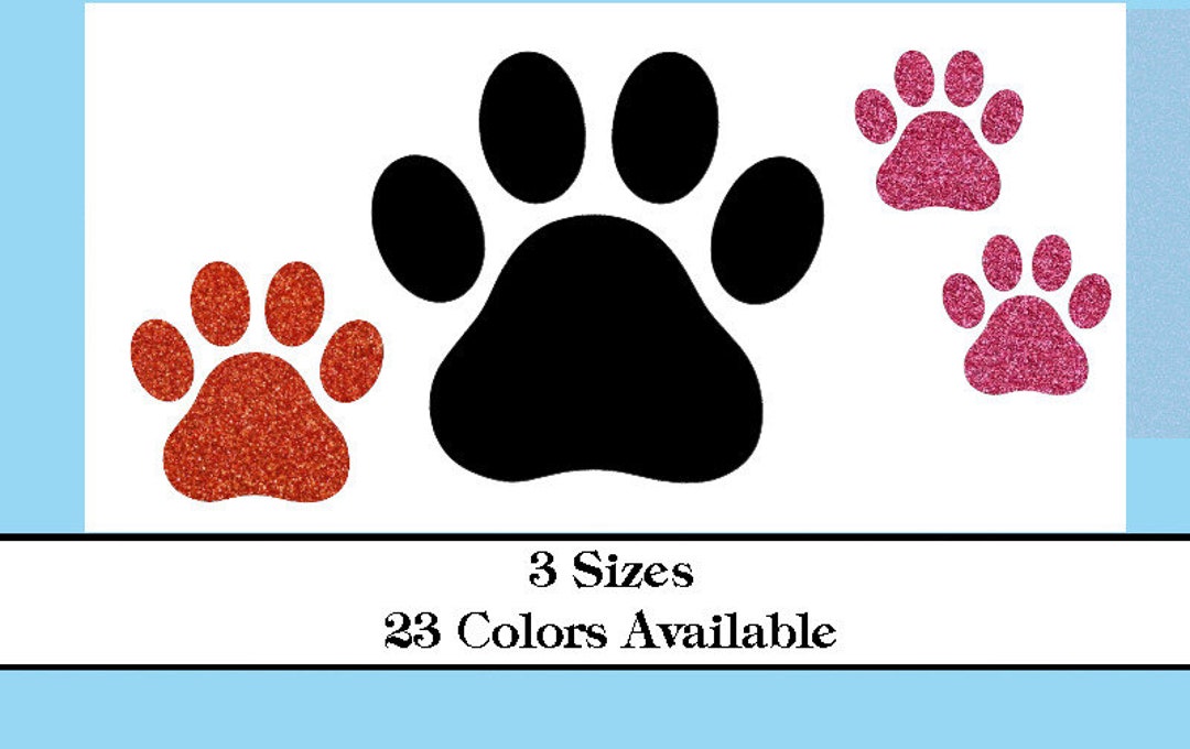 Iron on Paws Vinyl Dog Paw Decals Heat Transfer Choose Your Size and ...