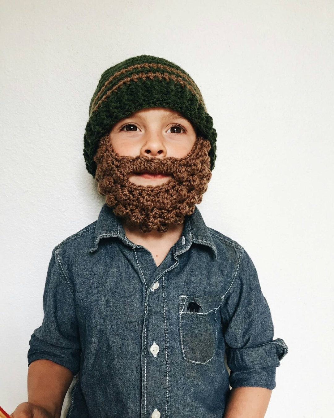 Bearded Bobble Beanie (baby - Adult ) - Etsy