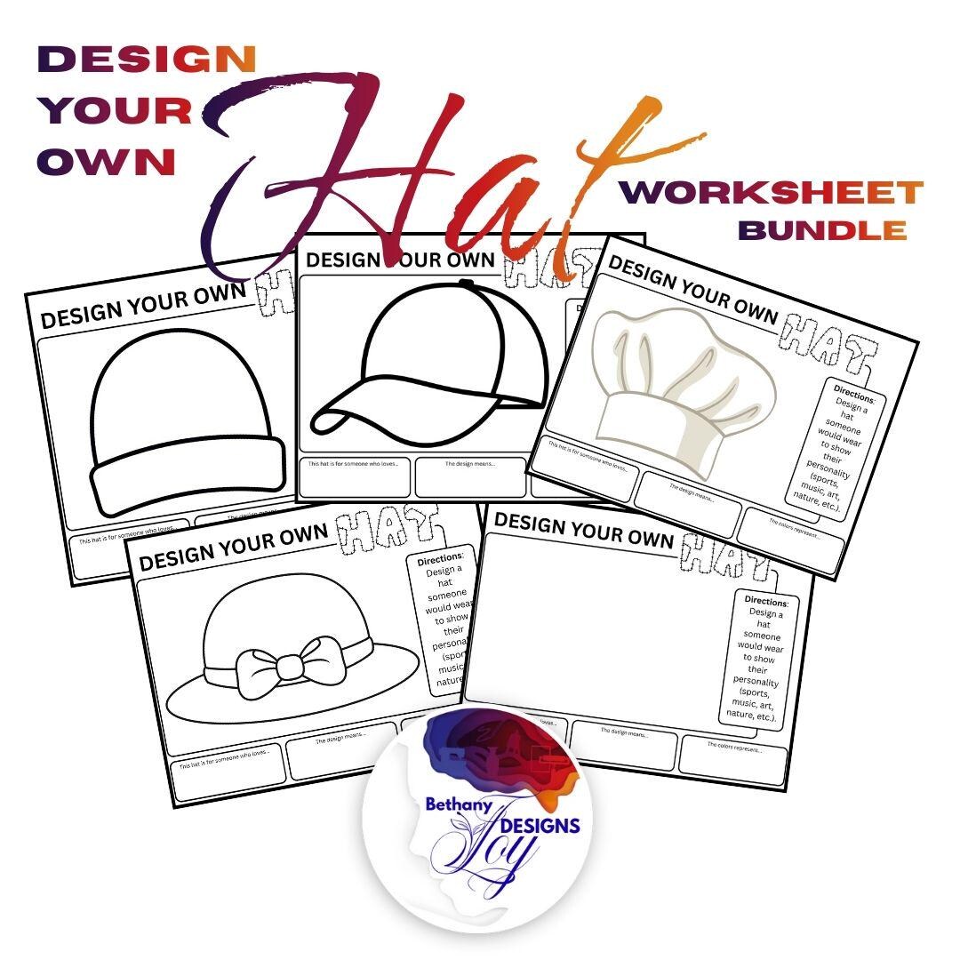 Design Your Own Hats Printable for Kids, Creative Fashion Art Activity ...