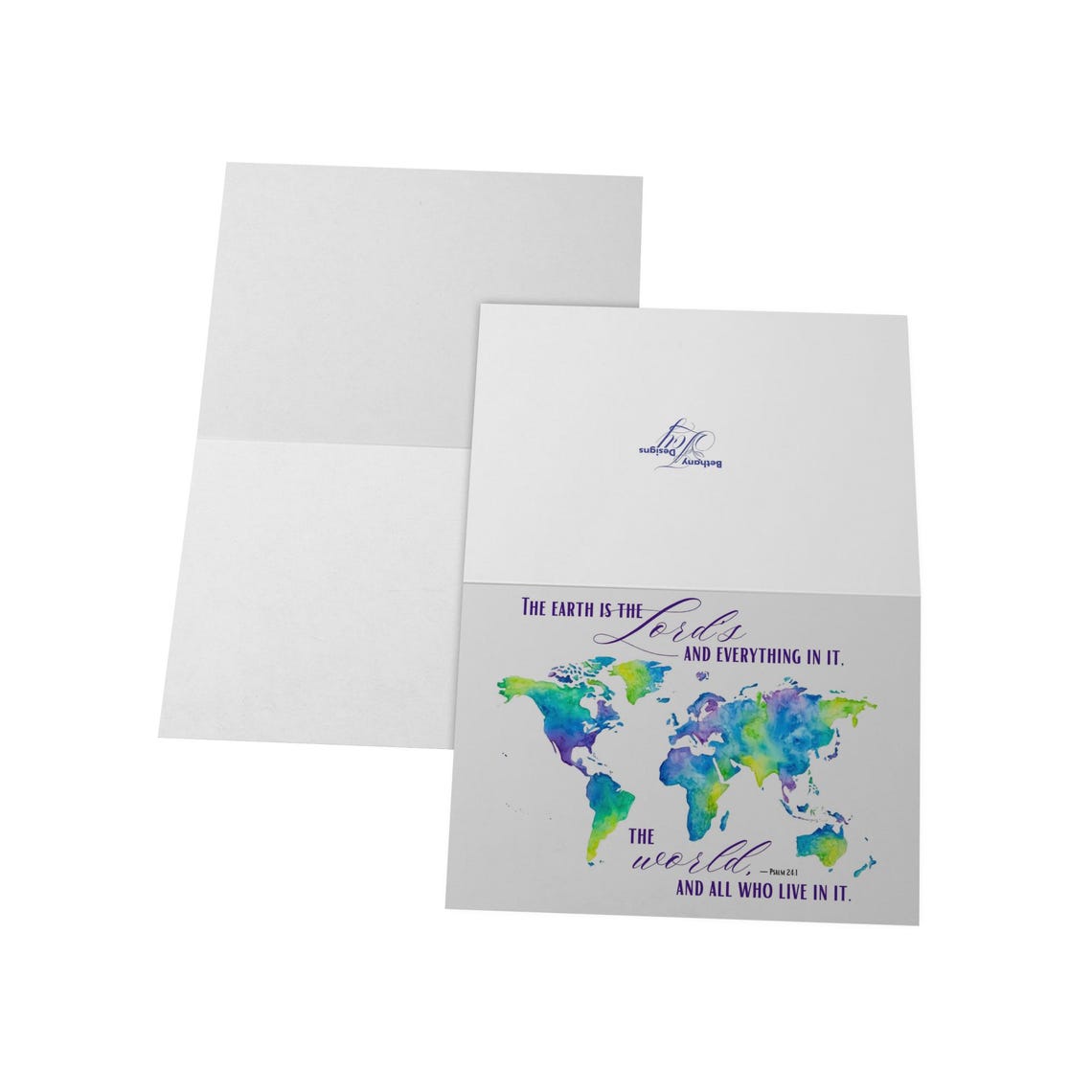 World Map Greeting Card: Bible Verse - Etsy