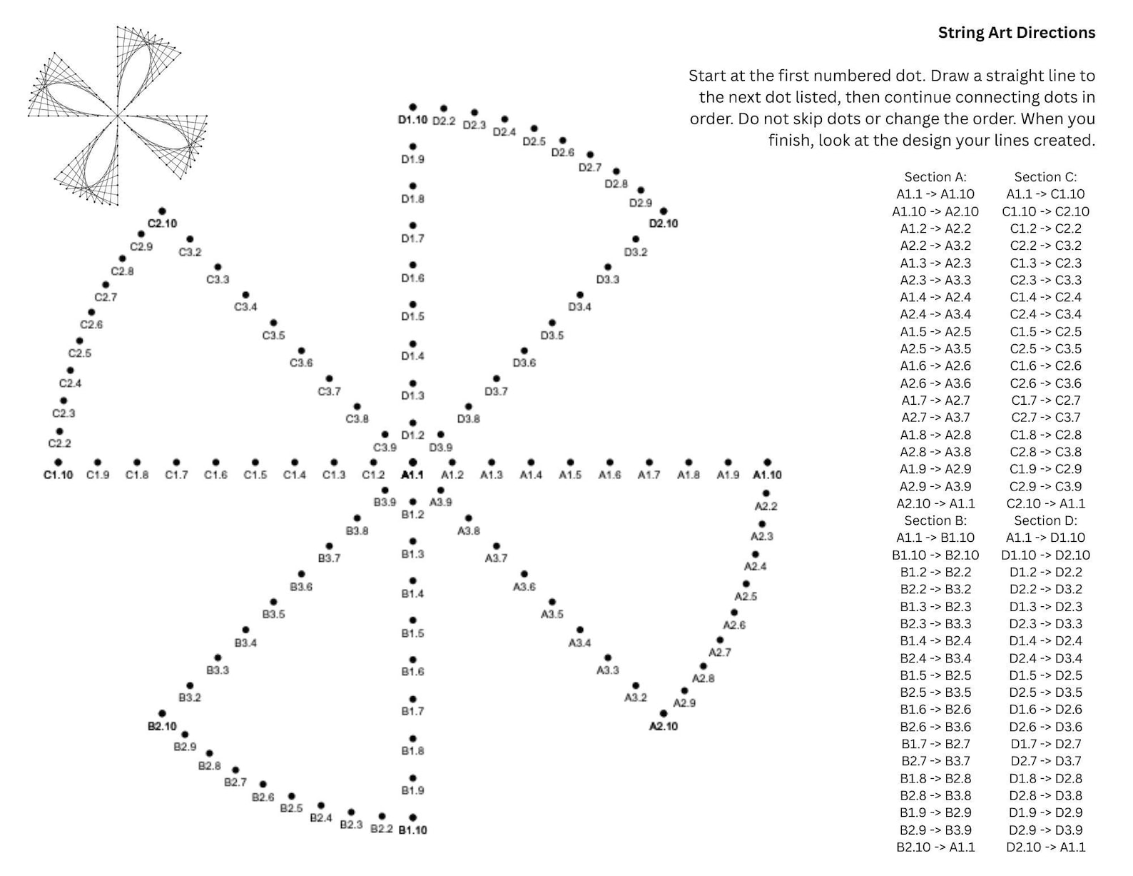 String Art Worksheet Bundle | Curve Stitching Math Templates | 4 Equal ...