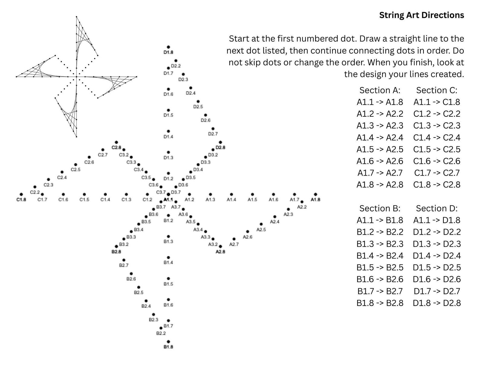 String Art Worksheet Bundle | Curve Stitching Math Templates | 4 Equal ...
