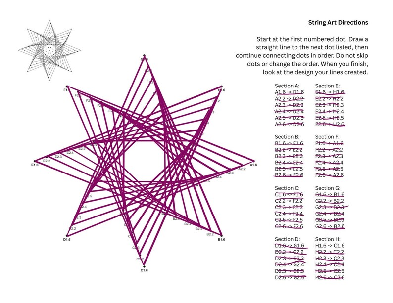String Art Star Templates | Curve Stitching Designs (PDF Pattern Bundle ...