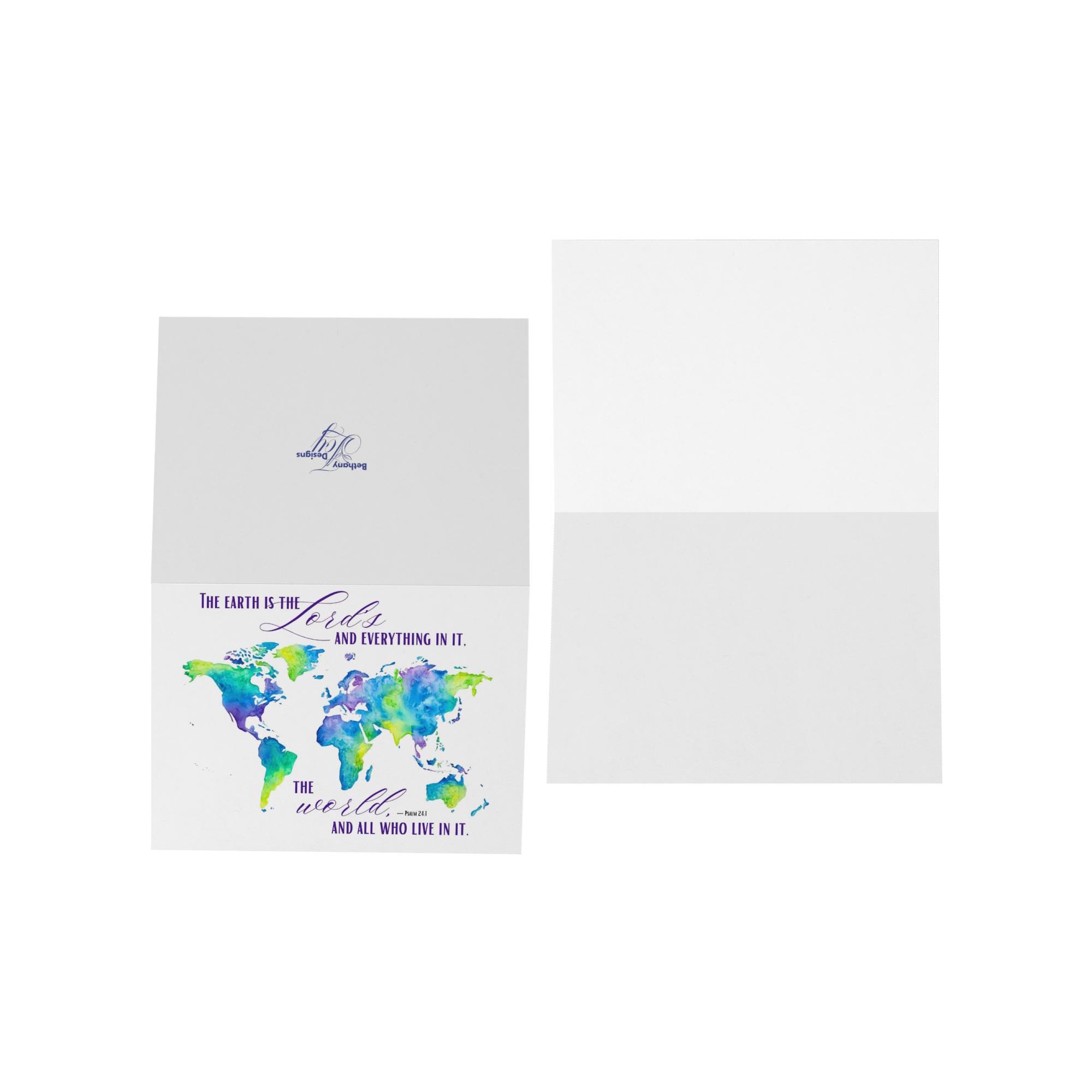 World Map Greeting Card: Bible Verse - Etsy
