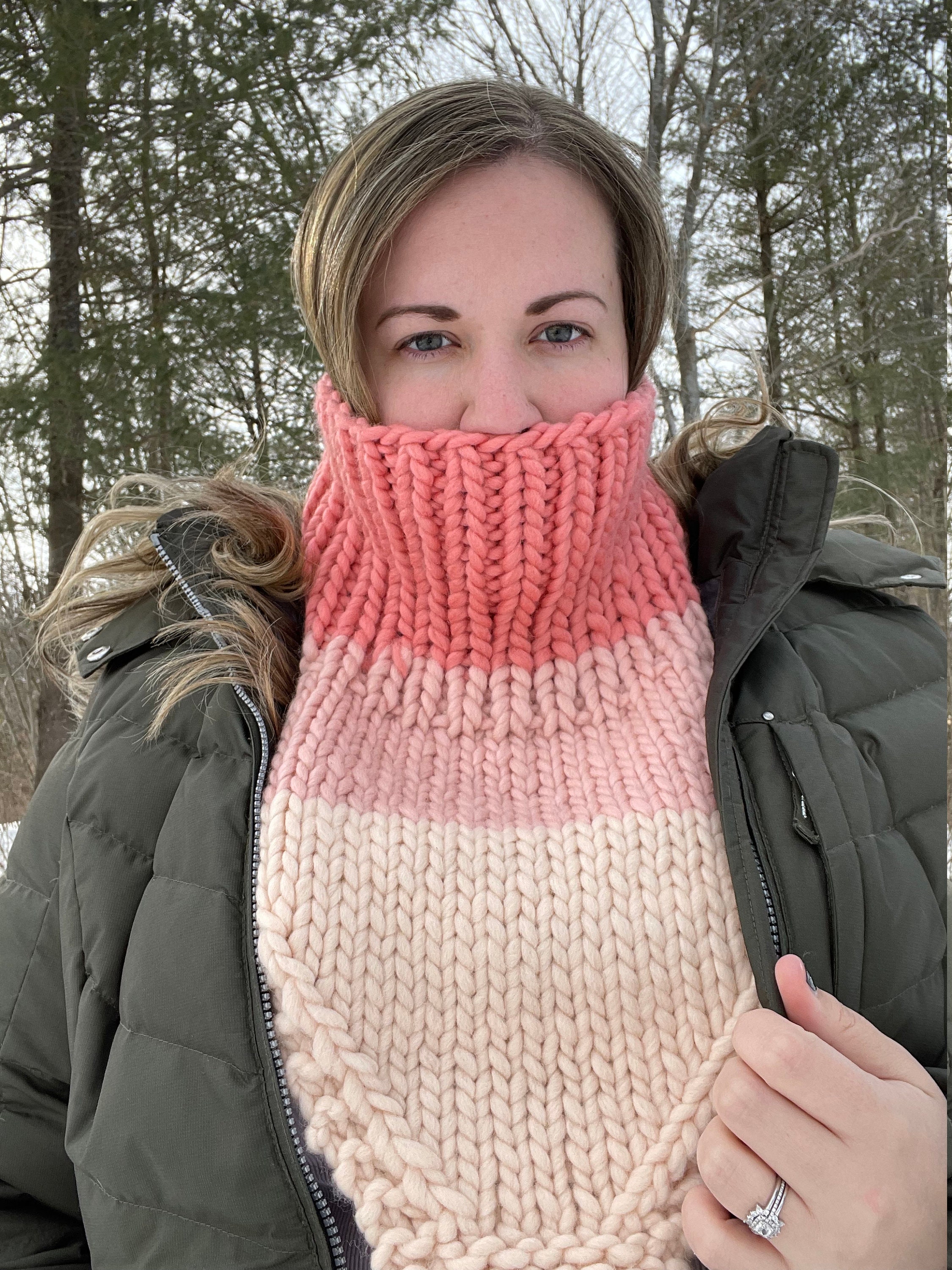 Jessie Cowl, Handkerchief Cowl Knitting Pattern, not a Finished Cowl, Super Bulky Cowl Pattern ...