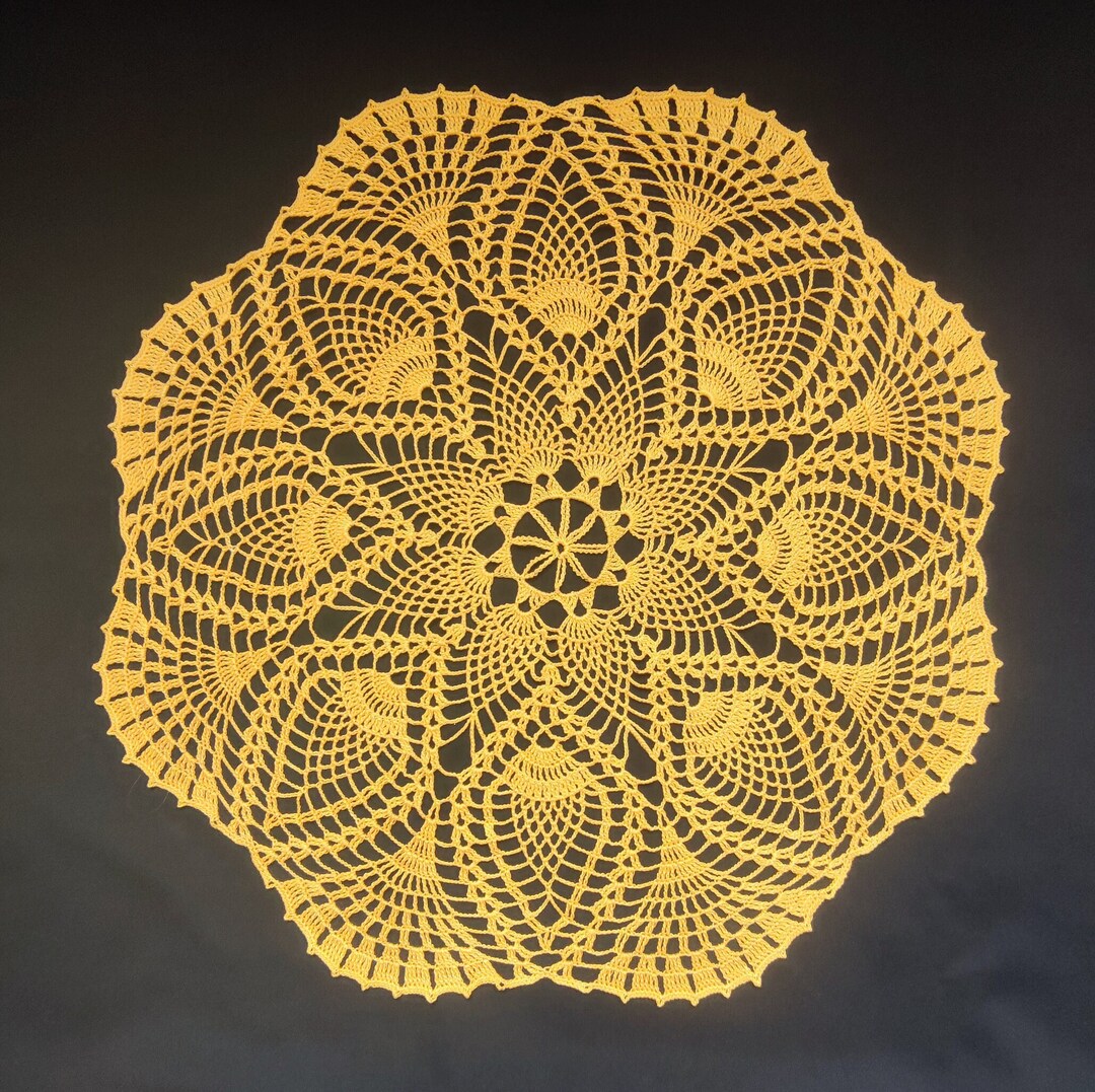 Yellow Crochet Doily-23,6 Inches-crochet Doilies Home Decor Large ...