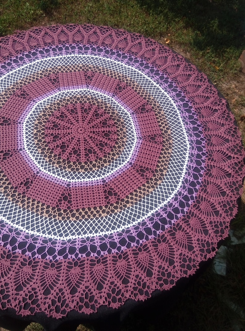 Crochet Doily 35"-round Tablecloth-crochet Tablecloth-home Decor ...