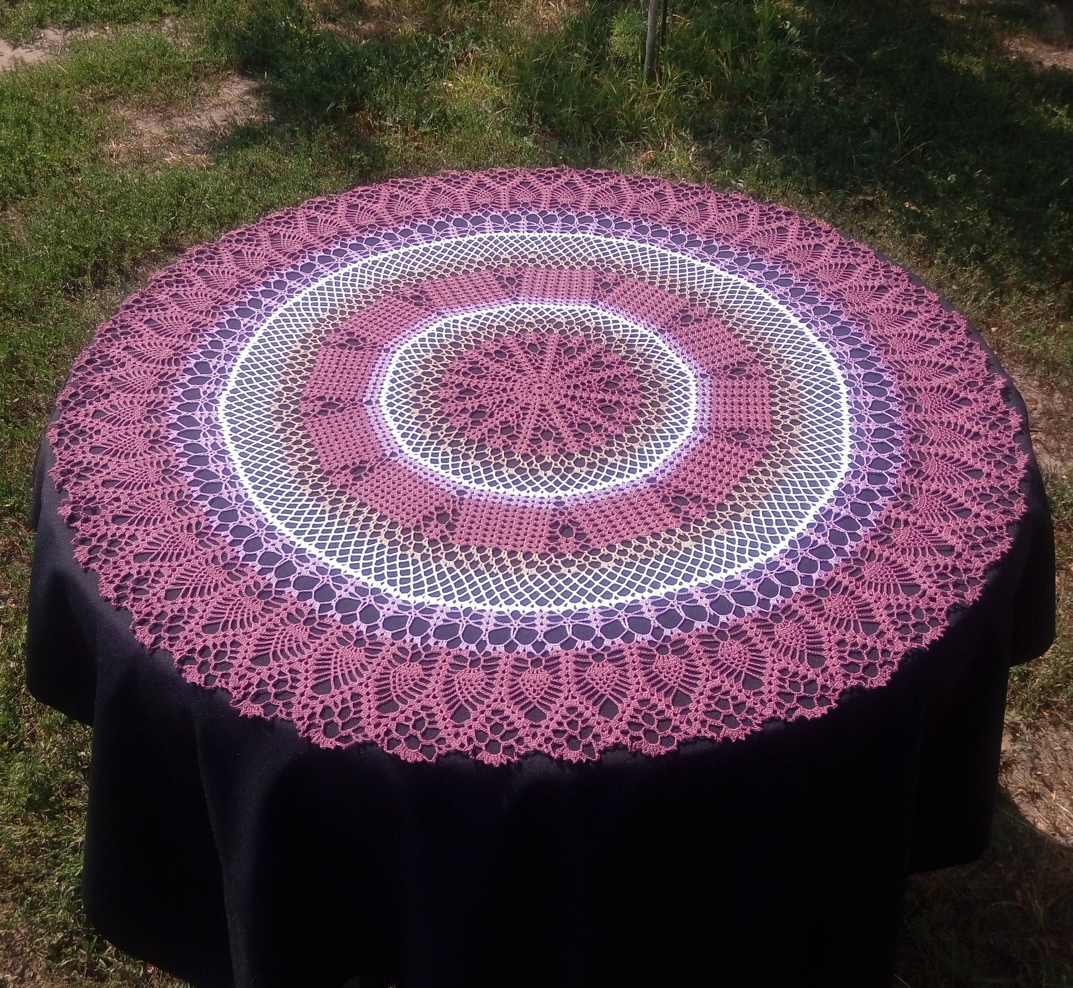 Crochet Doily 35"-round Tablecloth-crochet Tablecloth-home Decor ...