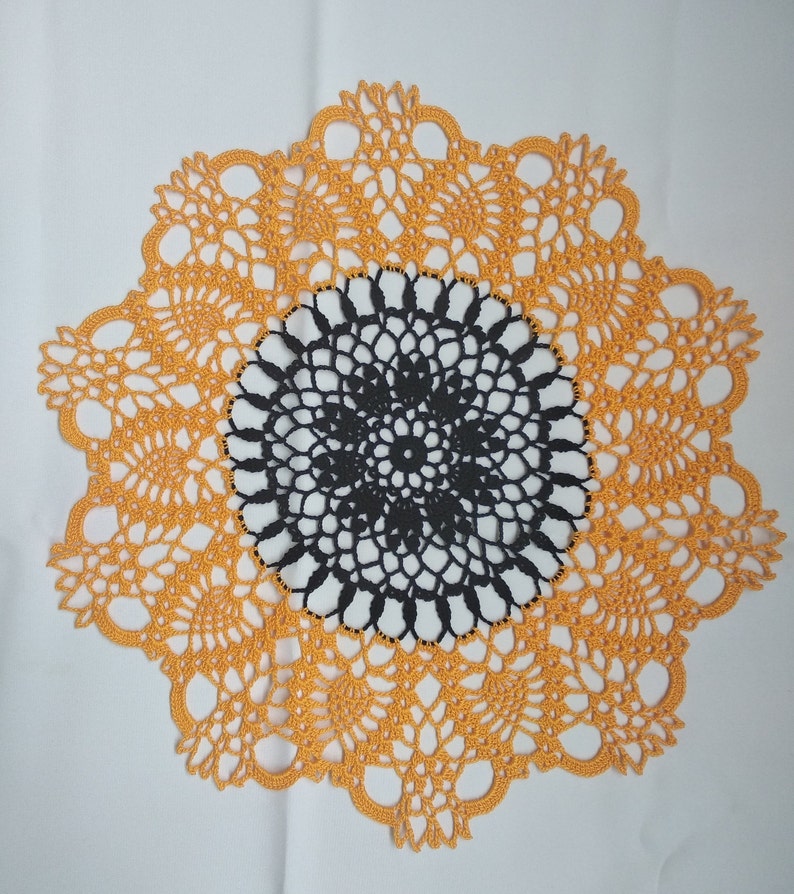 Crochet Doily Sunflower - Crochet Doilies - Home Decor - Yellow Crochet ...