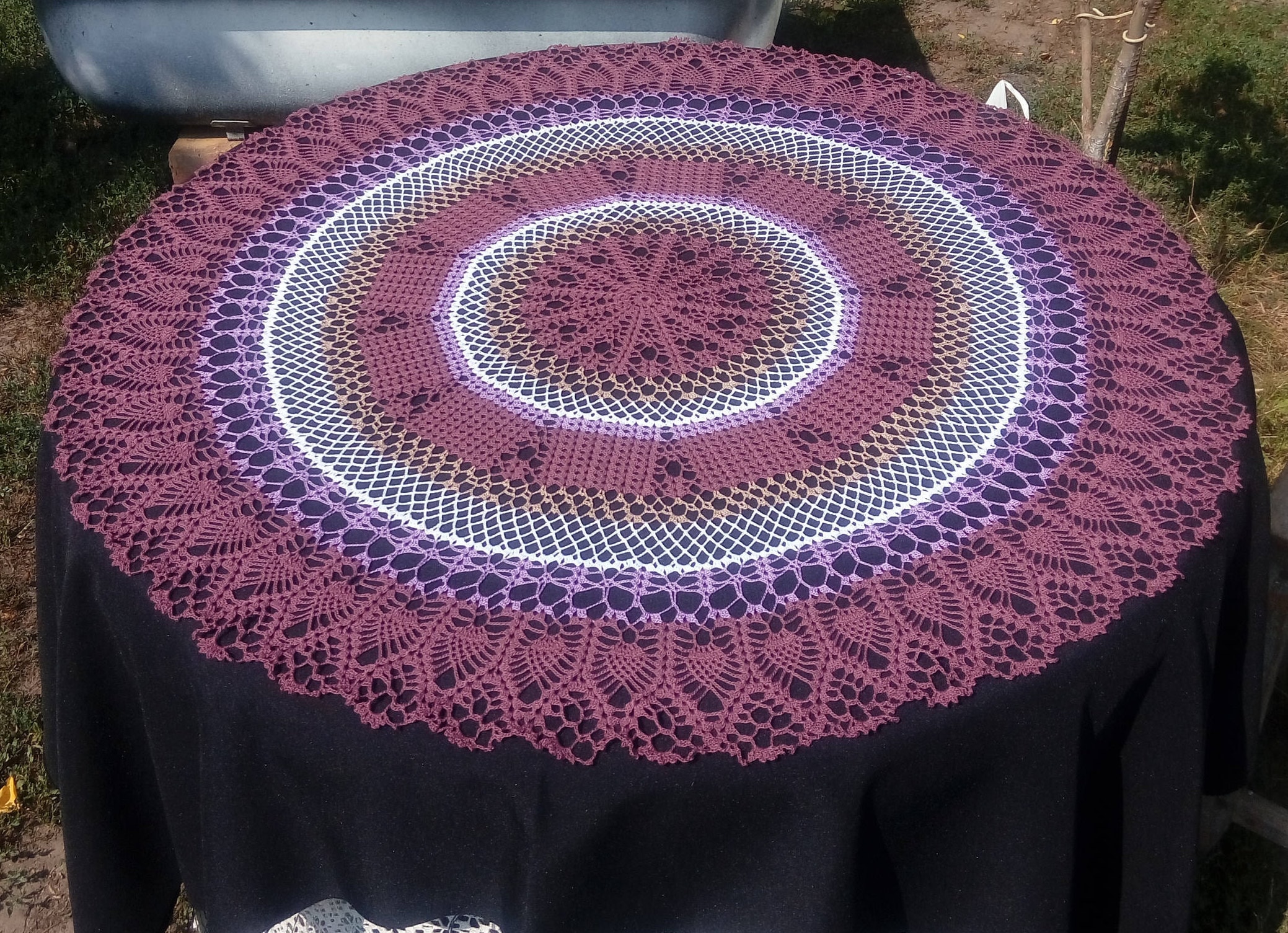 Crochet Doily 35"-round Tablecloth-crochet Tablecloth-home Decor ...