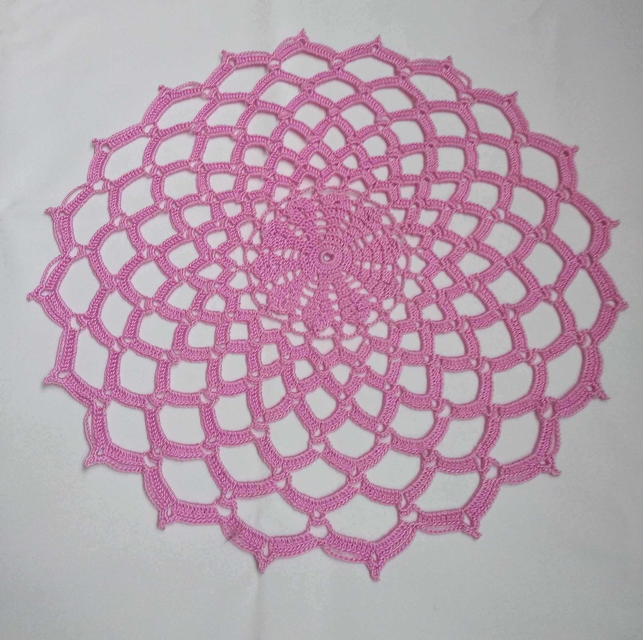 Pink Crochet Doily - Crochet Doilies - Home Decor - Handmade Tablecloth ...