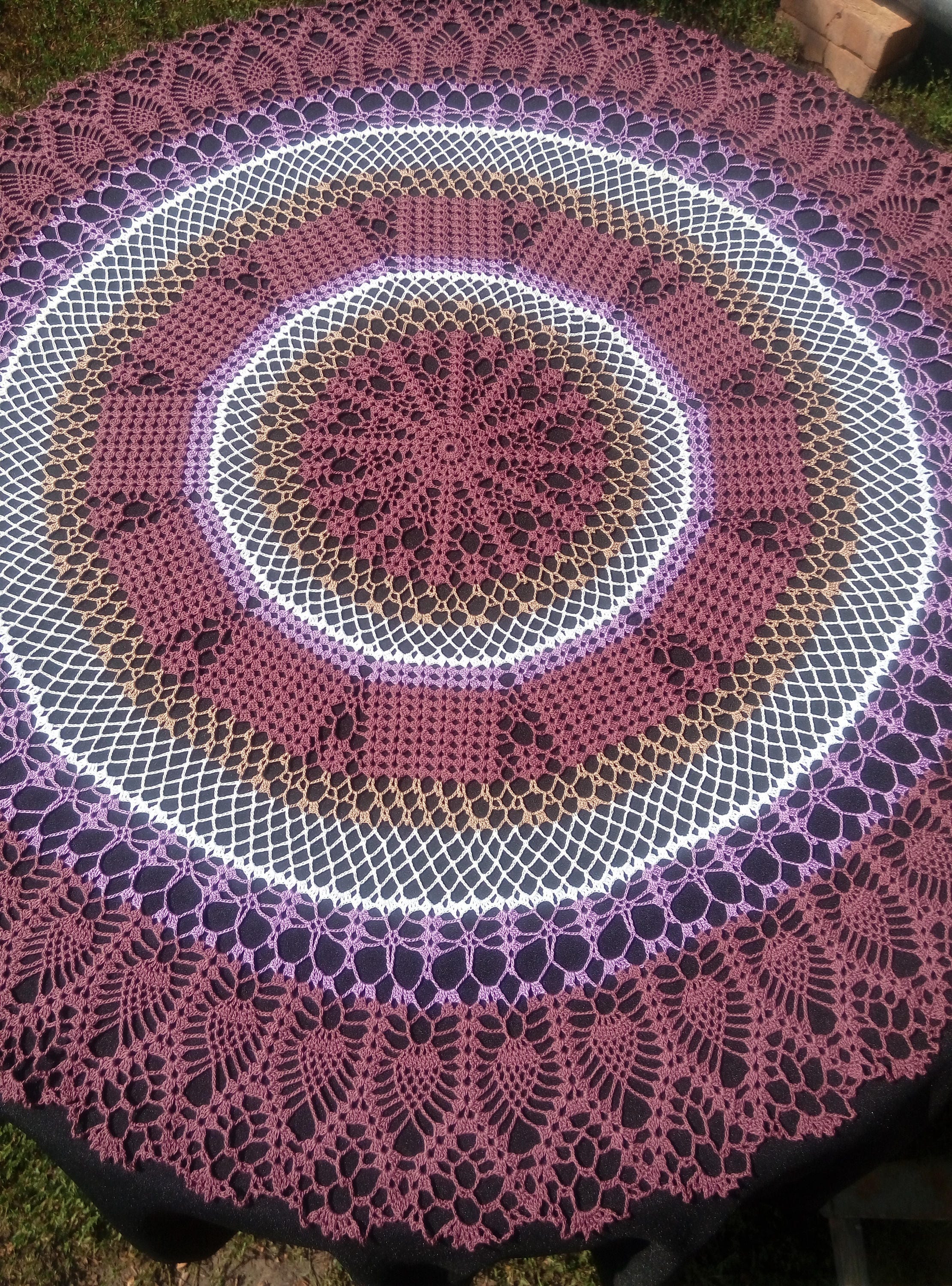 Crochet Doily 35"-round Tablecloth-crochet Tablecloth-home Decor ...