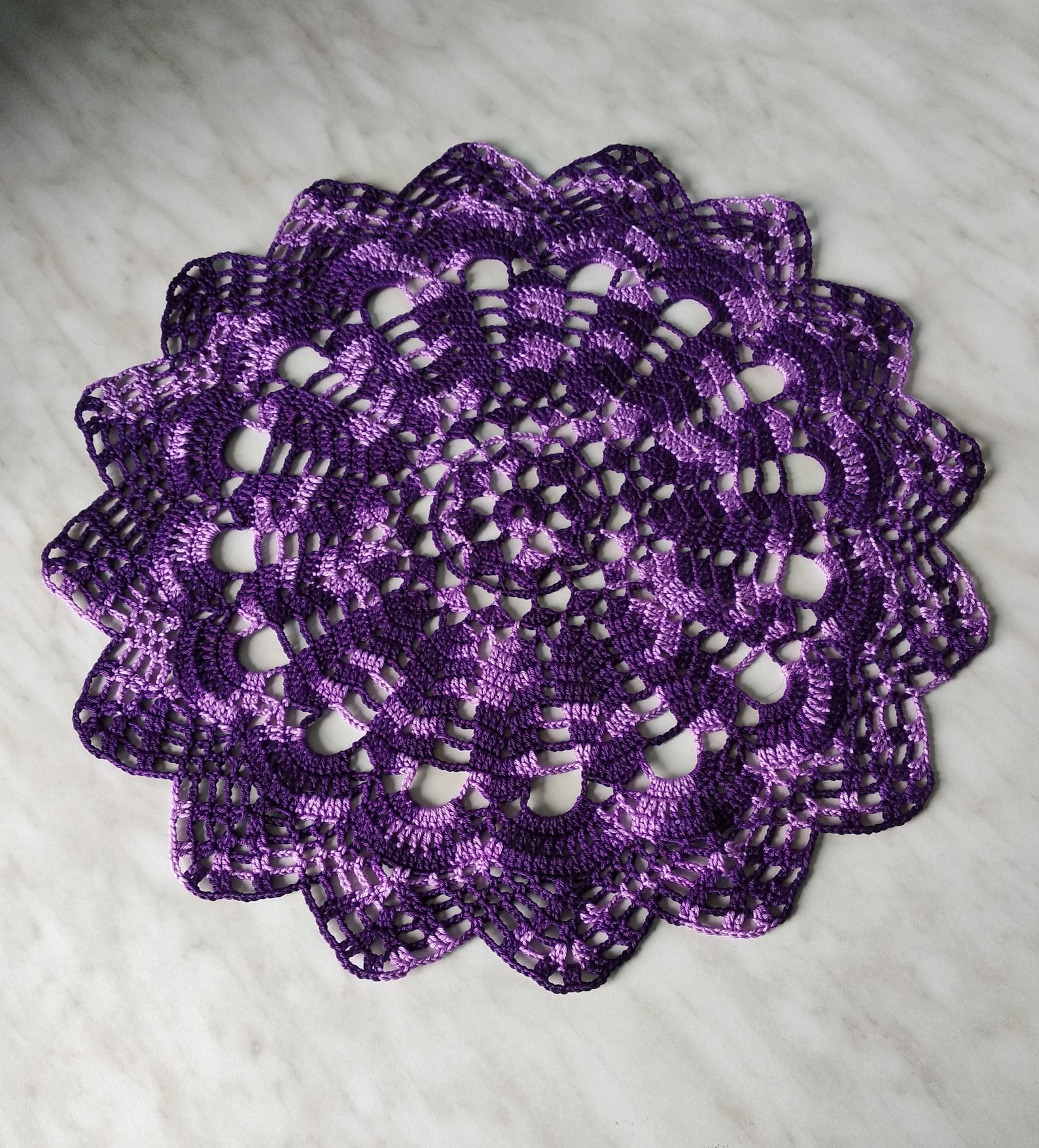 Large Purple Doily 15.7 Inches-crochet Doilies-dark Purple Doily-violet ...