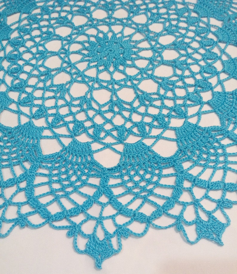 Blue Crochet Doily-crochet Doily-crochet Doilies-blue Crochet Doily ...