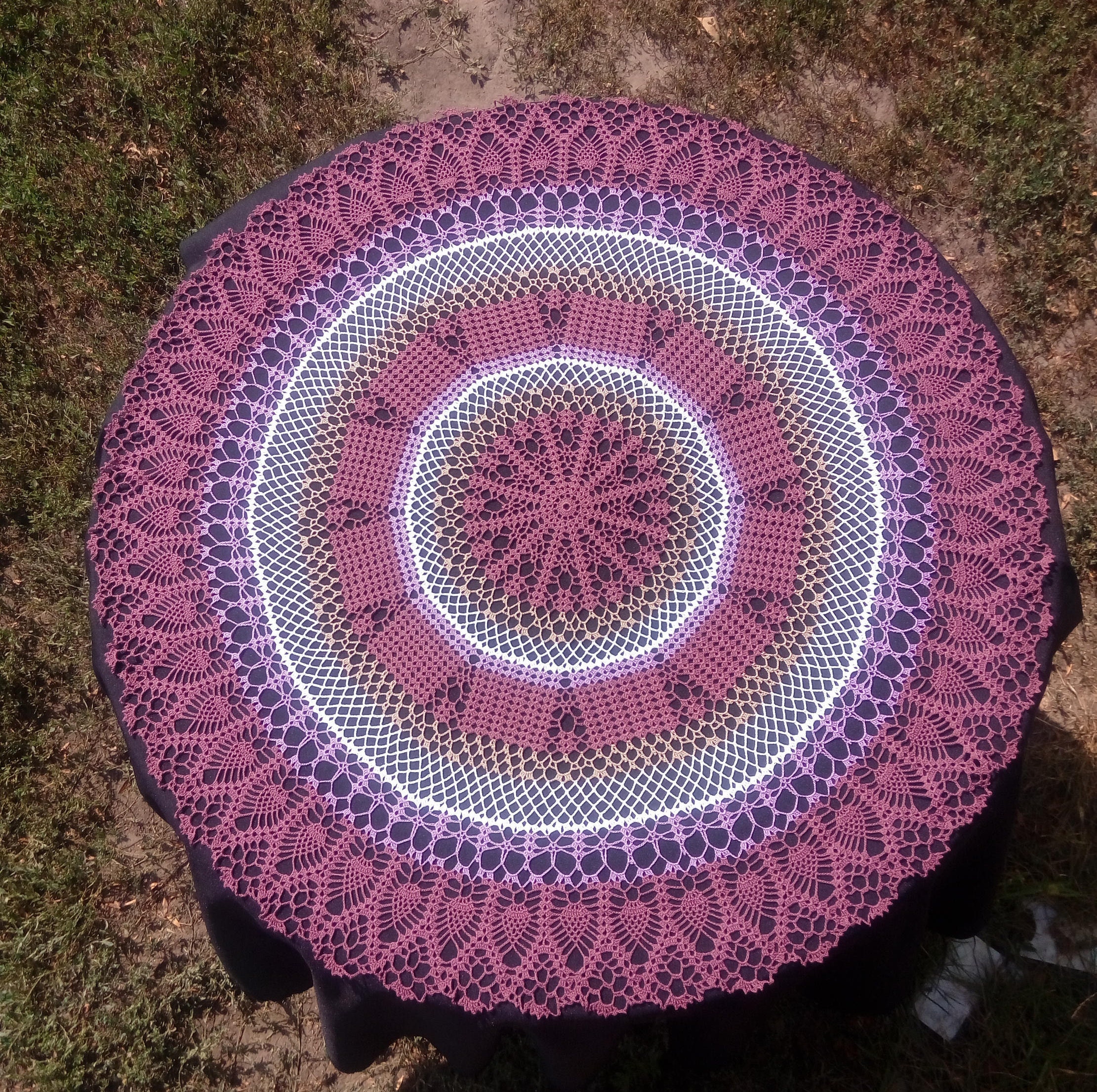 Crochet Doily 35"-round Tablecloth-crochet Tablecloth-home Decor ...