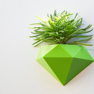 Wall Planter Diamond 3D Printed Ruby, Multiple Sizes and Colors ...