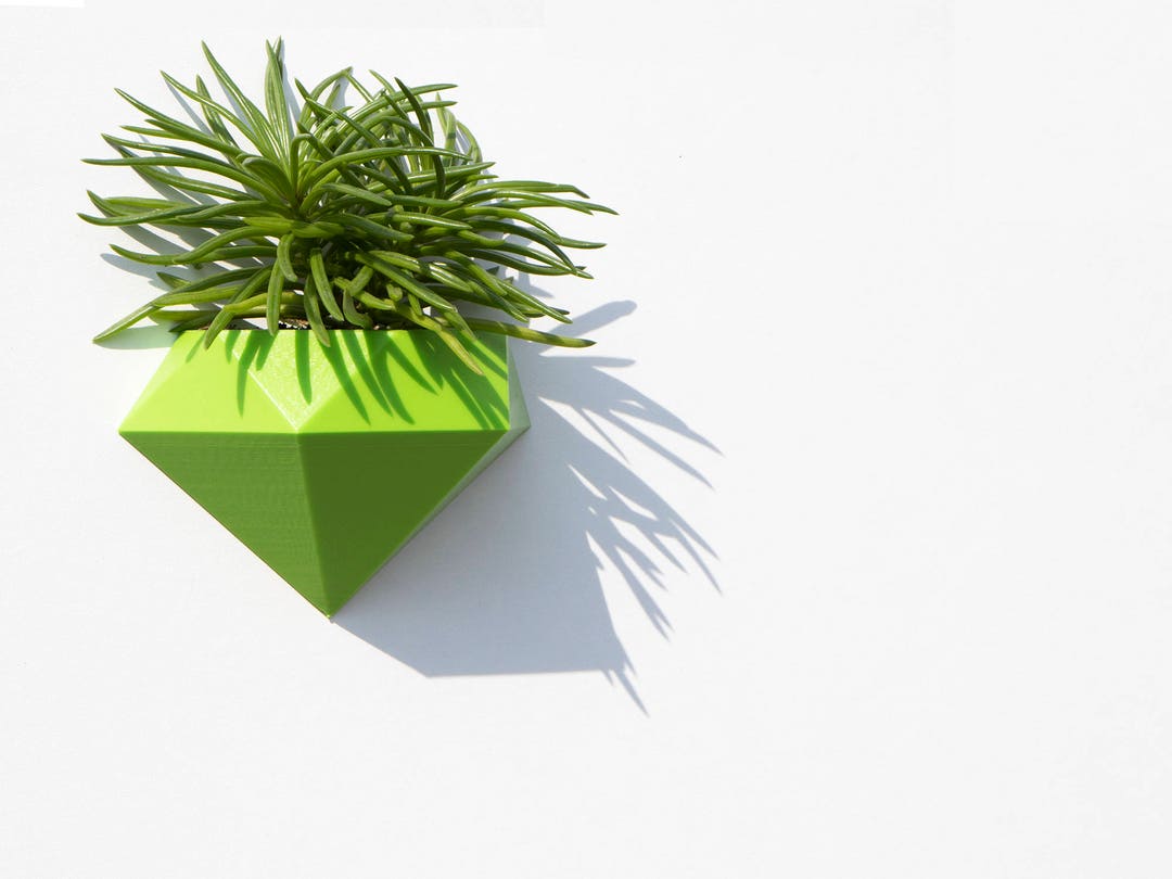 Wall Planter Diamond 3D Printed Ruby, Multiple Sizes and Colors ...