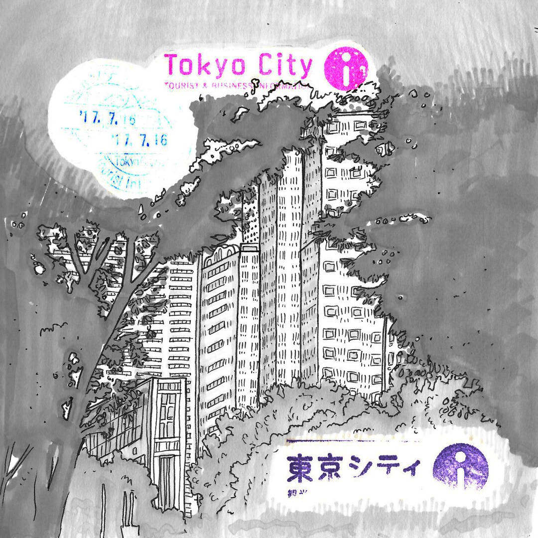 Original Artwork - Pen and Ink Drawing - 'skyscrapers Through the Trees ...