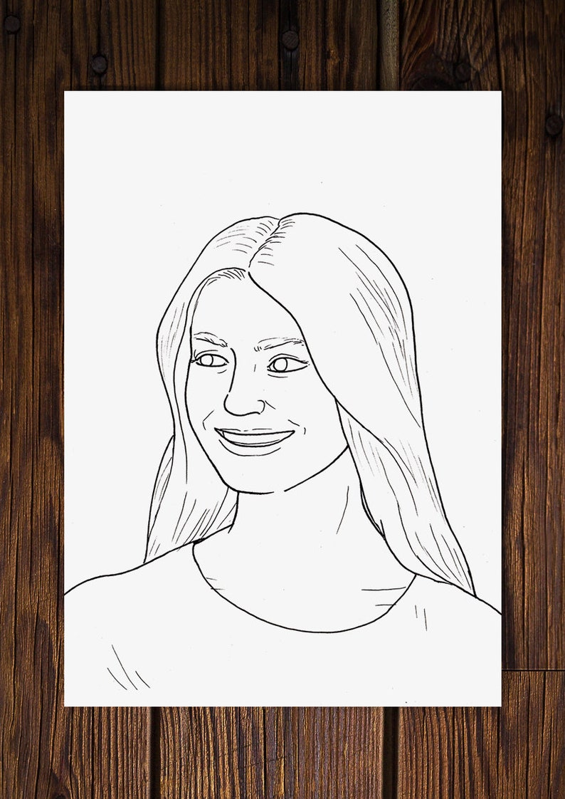 Custom Portrait - Original Line Drawing on A4 Paper - Etsy