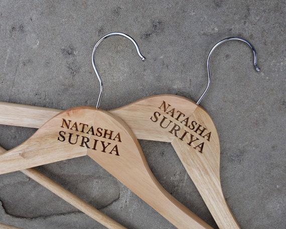Etched Wooden Clothes Hangers Multi Packs of 10 Natural White Black Branded. the More You Buy the More You Save. Engraved Wood Hanger. Etsy Ireland