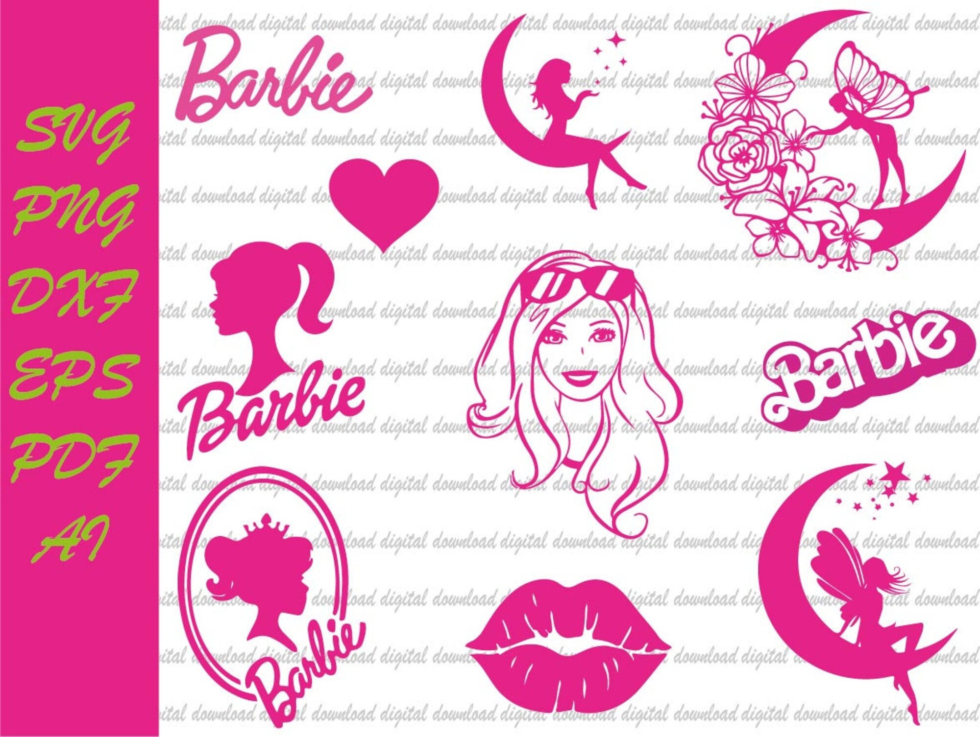 Barb Svg Bundle Svg Princess Silhouette Muñeca Rosa Svg Etsy México