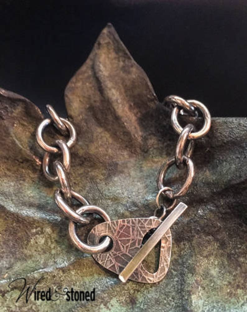 Silver Link Bracelet, Sterling Silver Bracelet, Chunky Link Bracelet ...