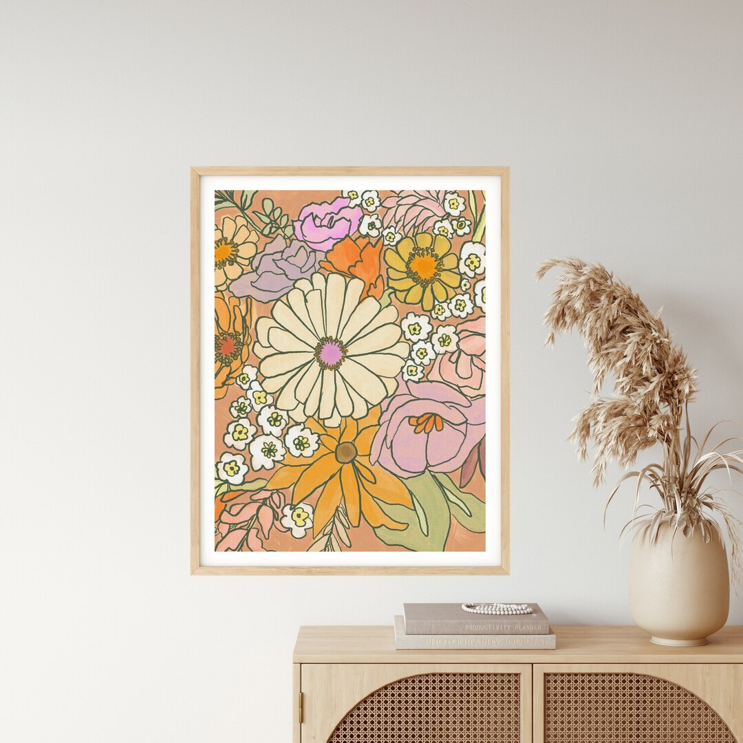 INSTANT DOWNLOAD | Bold Retro Garden Party Download | 70's Floral ...