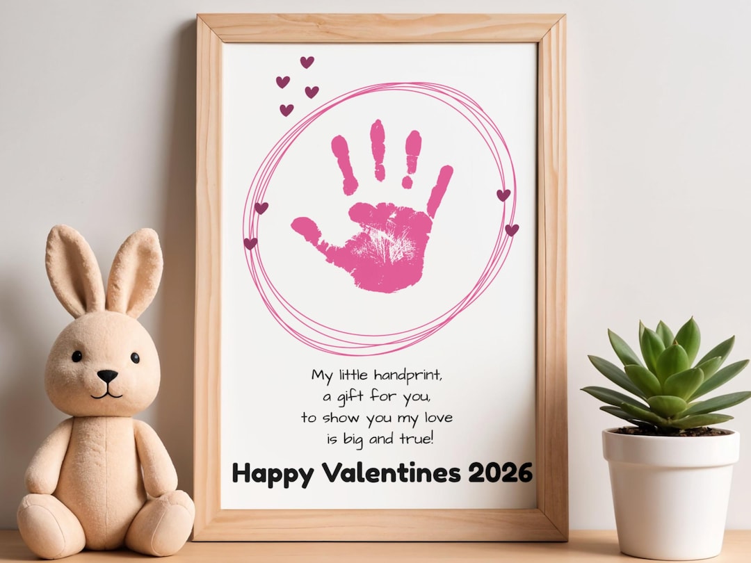 Valentine Handprint Craft for Kids, Printable Poem Keepsake, Printable ...
