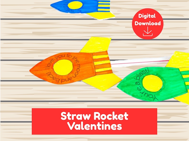 Valentines Rocket Toy, Straw Rockets, STEM Activities, Kids Craft - Etsy