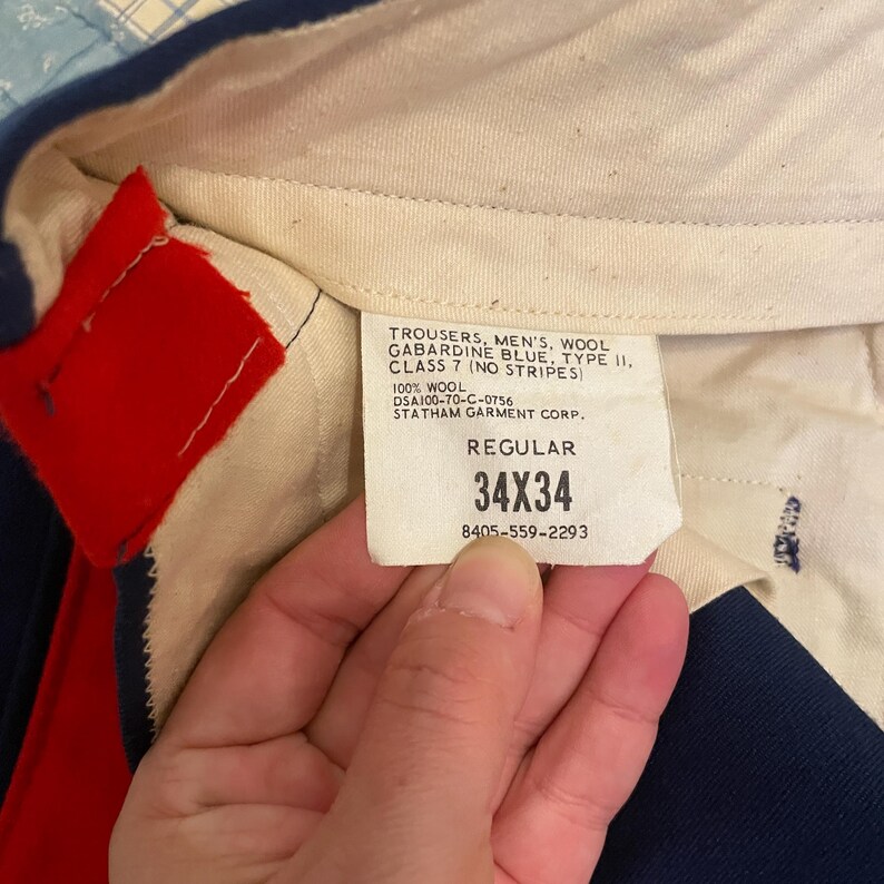 Vintage 1960/70s USMC Wool Gabardine Military Issue Red Stripe Trouser ...