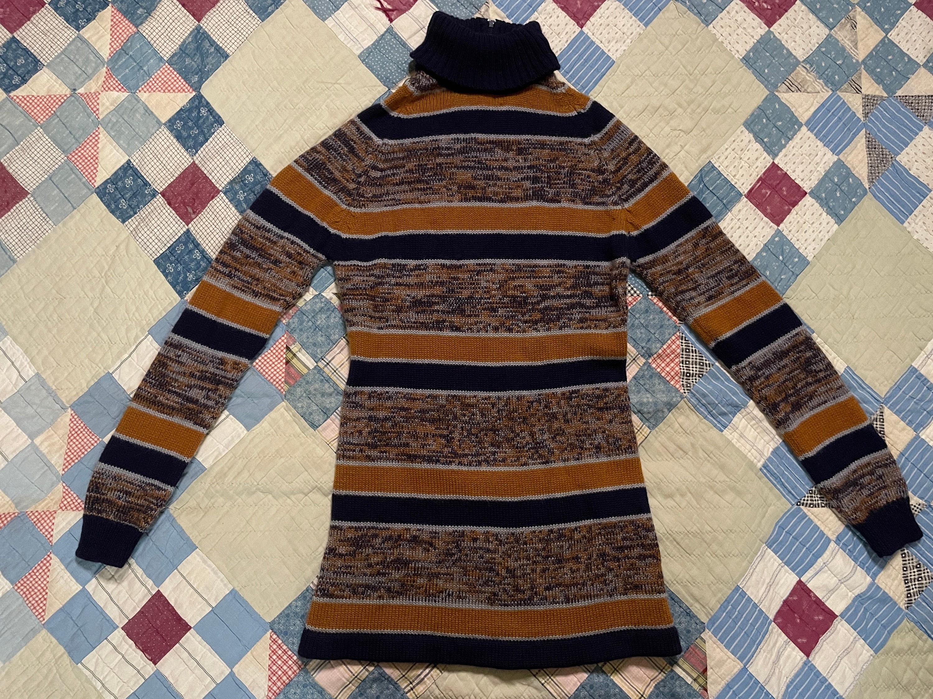 Vintage Small 1970s Ohrbach Wool Stripe Space Dye Knit Sweater / Funky ...