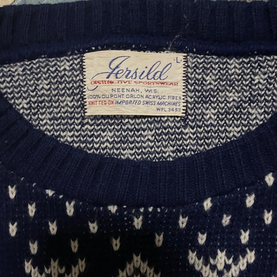 1970s Jersild Medium Large Swiss Hand Knit Moose Fair… - Gem