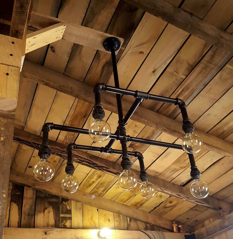 Industrial Lighting Chandelier Iron Pipe Ceiling Light UL - Etsy