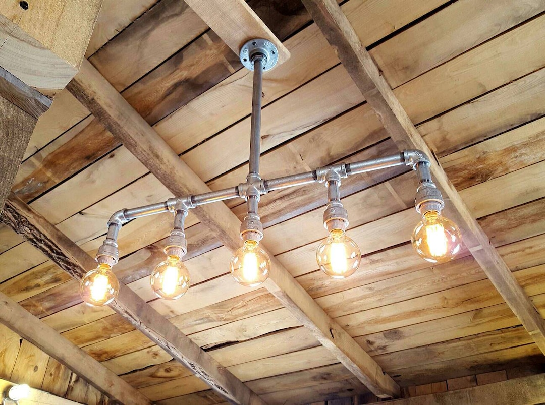 Industrial Lighting Chandelier, GALVANIZED Pipe Light, Modern ...