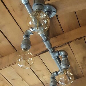 Rustic Industrial Lighting Chandelier, GALVANIZED Stagger Steampunk ...