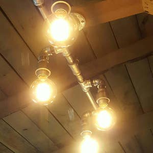 Rustic Industrial Lighting Chandelier, GALVANIZED Stagger Steampunk ...